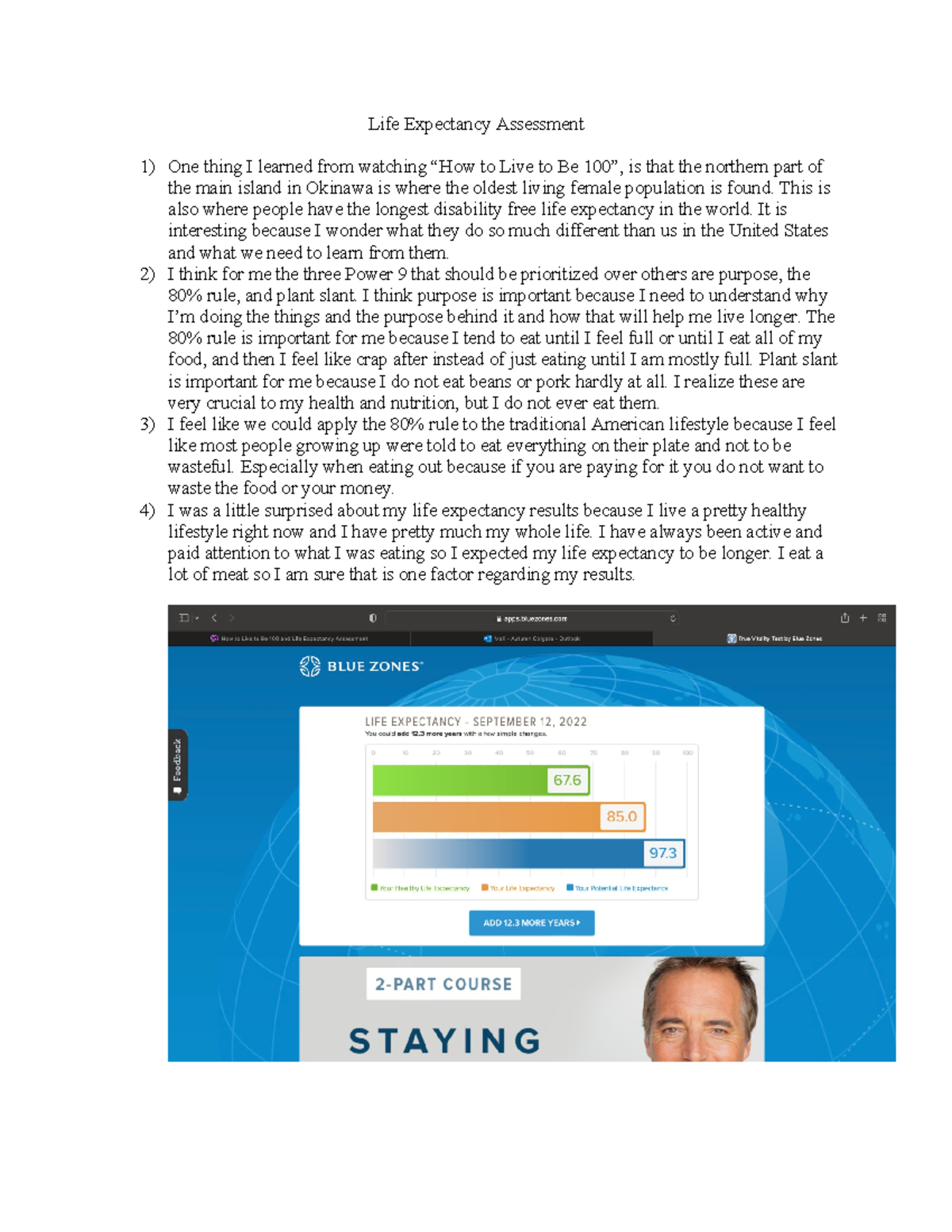 Life Expectancy Assessment - This is also where people have the longest disability free life ...