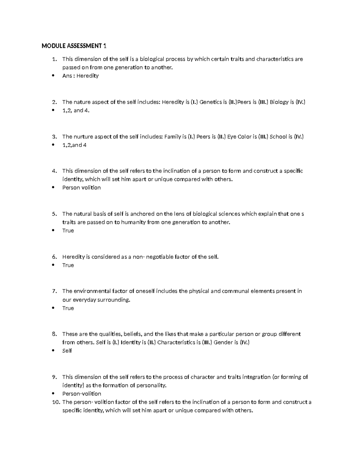 Compilation for all OTS - MODULE ASSESSMENT 1 1. This dimension of the ...