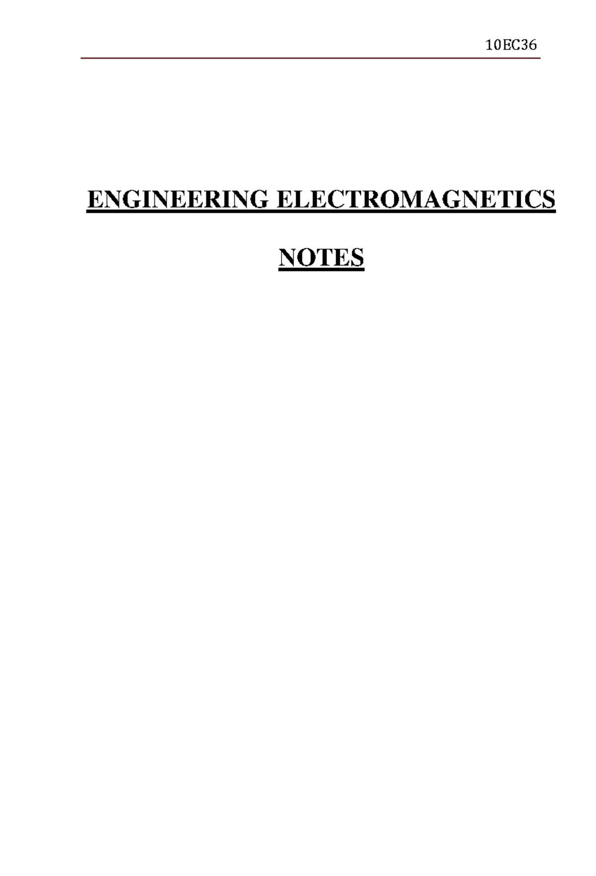 Engineering electromagnetics notes 10EC36 - ENGINEERING ...