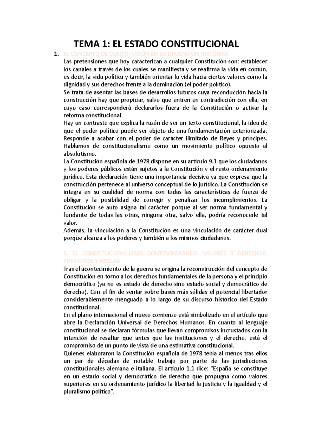 TEMA 1 Consti - profesor - TEMA 1: EL ESTADO CONSTITUCIONAL 1. EL CONCEPTO DE CONSTITUCIÓN EN SU ...