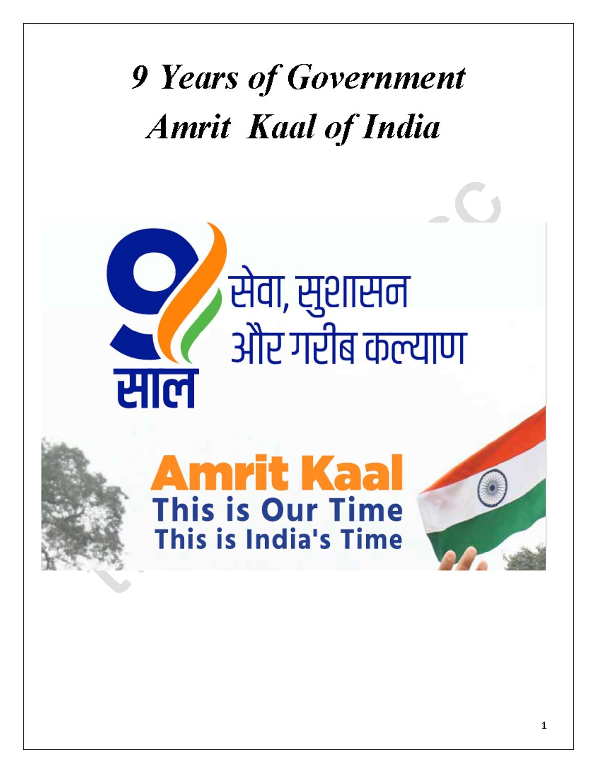 9 Years of Govt. Amrit kaal of India - 9 Years of Government Amrit Kaal ...