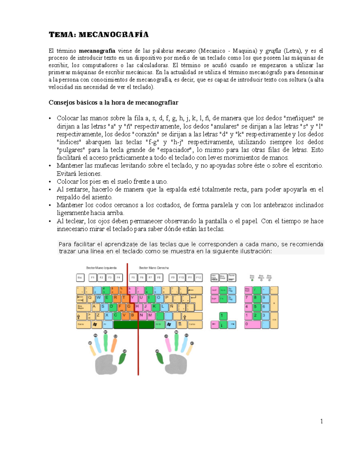Guia-mecanografia - asdasdadada - TEMA: MECANOGRAFÍA El término ...