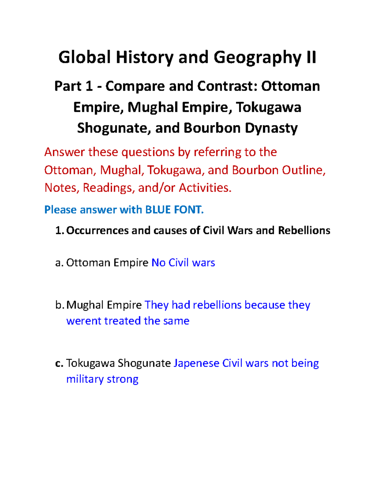 Compare Ottoman, Mughal - Global History and Geography II Part 1 ...