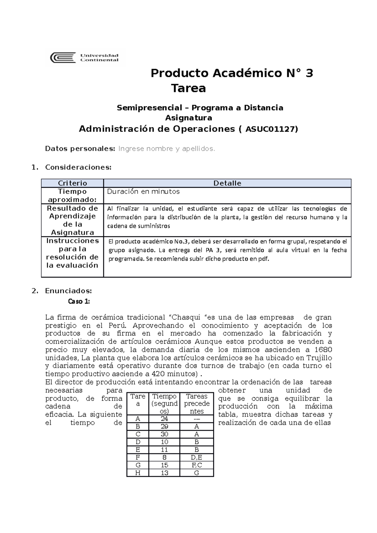 Producto Académico N 03 2023 A - Producto Académico N° 3 Tarea Semipresencial – Programa a ...