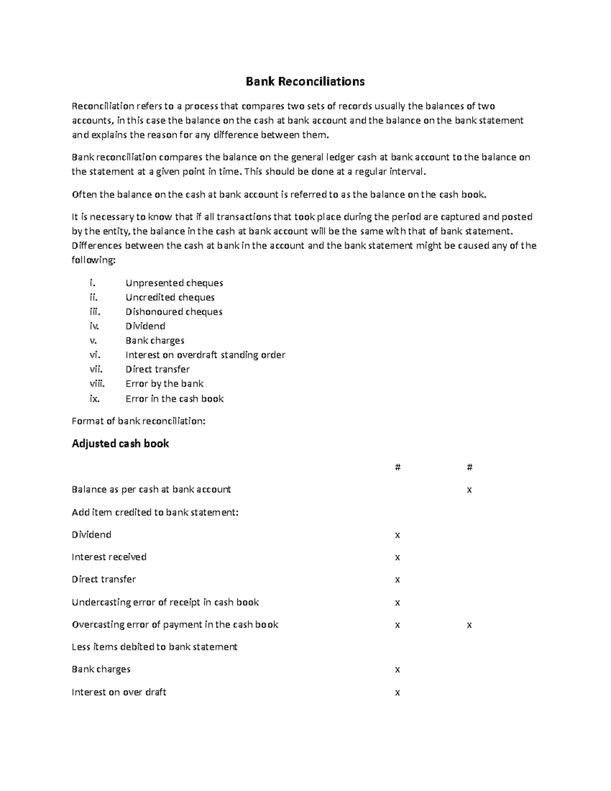 Financial Accounting Bank Reconciliations - Bank Reconciliations ...