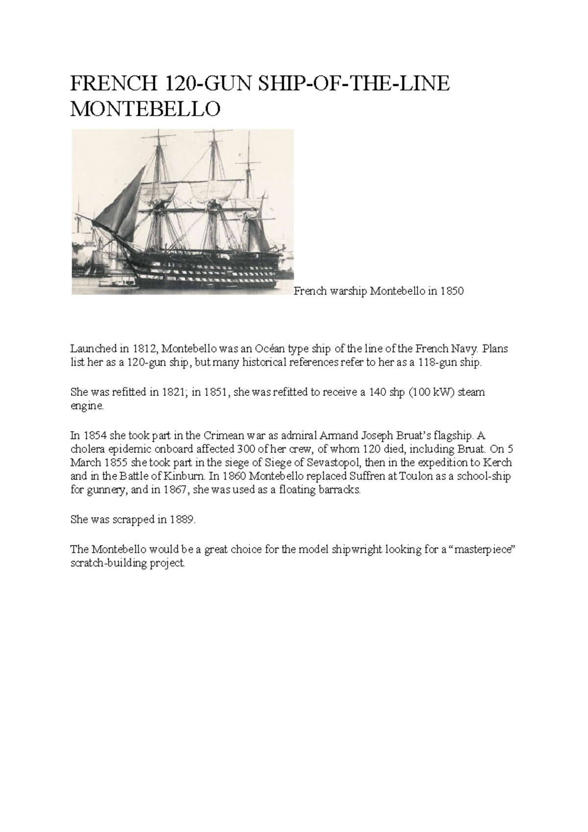 Montebello French 120 - akls' - FRENCH 120-GUN SHIP-OF-THE-LINE ...