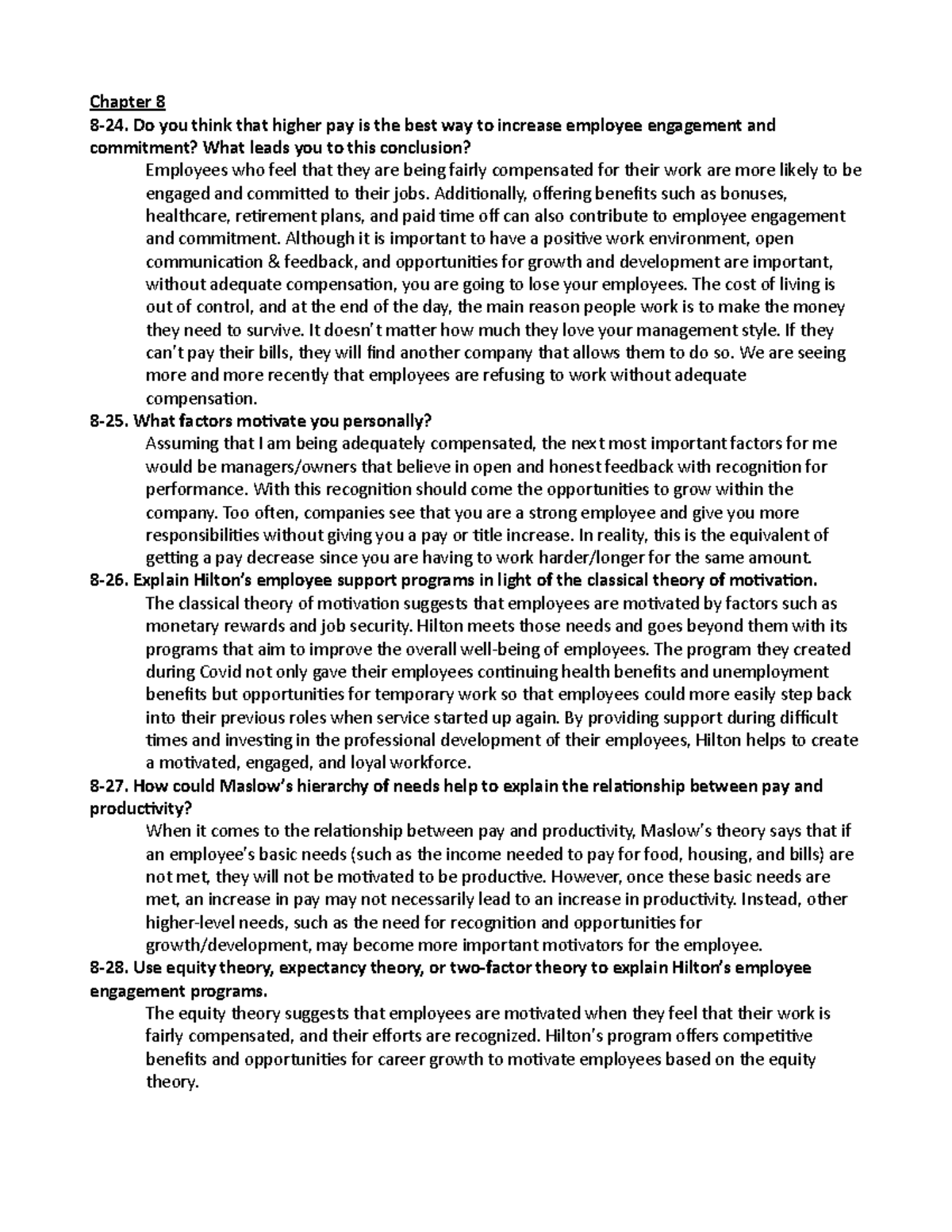 Post 4 - Business Essentials Cases - Chapter 8 8-24. Do you think that ...
