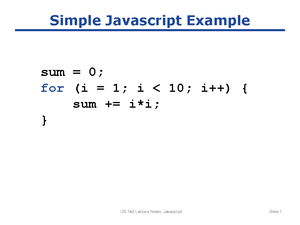 CS142 Lecture Notes - HTML (started 4/3/17): - Since 1970s, software ...