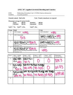 Problem set week 11 - Worksheet for applied livestock breeding and ...