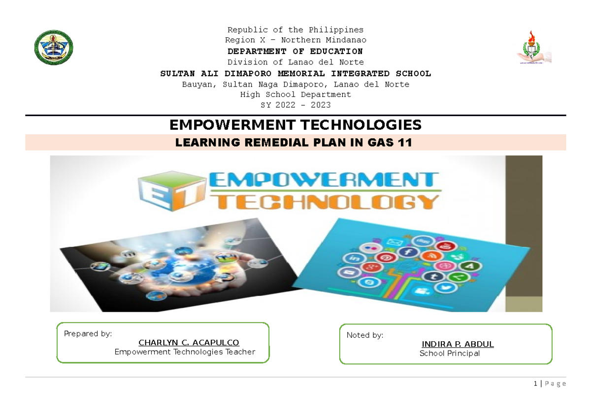 Acapulco Learning- Remedial-PLAN-GAS - Republic of the Philippines ...
