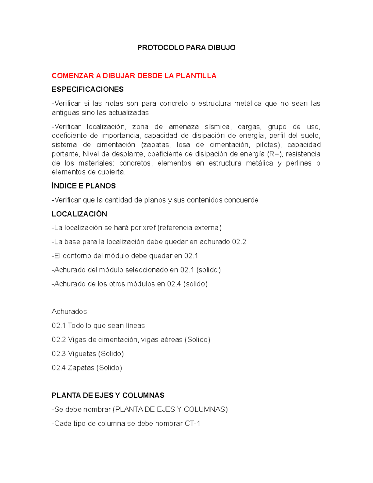Protocolo PARA Dibujo - PROTOCOLO PARA DIBUJO COMENZAR A DIBUJAR DESDE ...