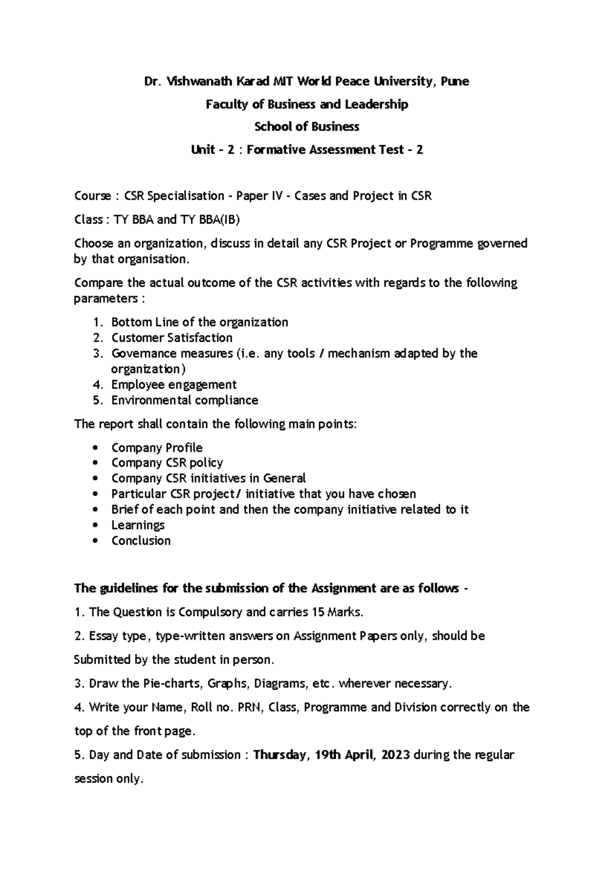 Cases in CSR FAT II - hxbcnc - Dr. Vishwanath Karad MIT World Peace ...