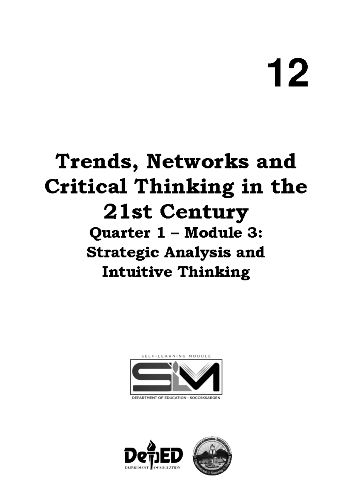 Trends- Module-3 - 12 Trends, Networks and Critical Thinking in the ...