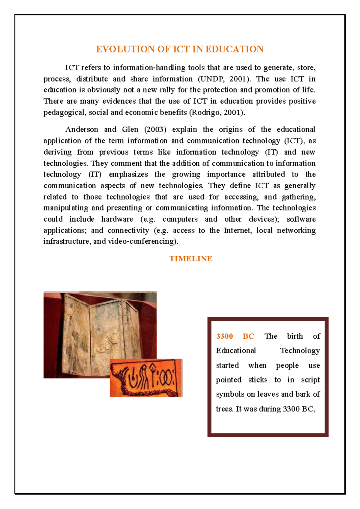 Evolution OF ICT IN Education - EVOLUTION OF ICT IN EDUCATION ICT ...