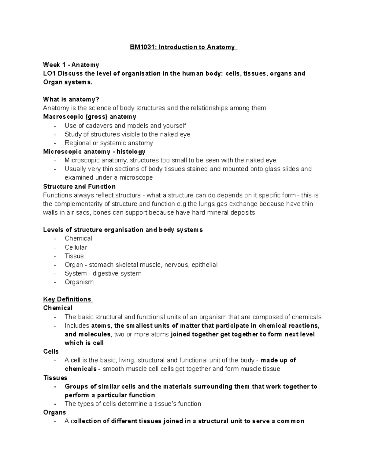 Introduction to Anatomy - What is anatomy? Anatomy is the science of ...