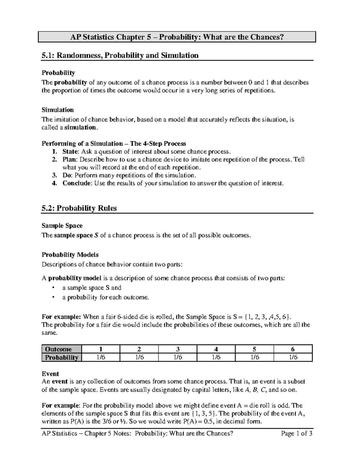 APNotes-Chap05 - ap gov note - AP Statistics – Chapter 5 Notes ...