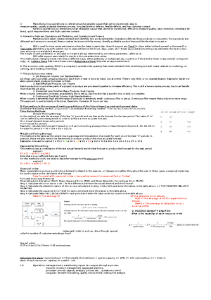 Final Operations Management Notes - Operations Strategy Operations ...