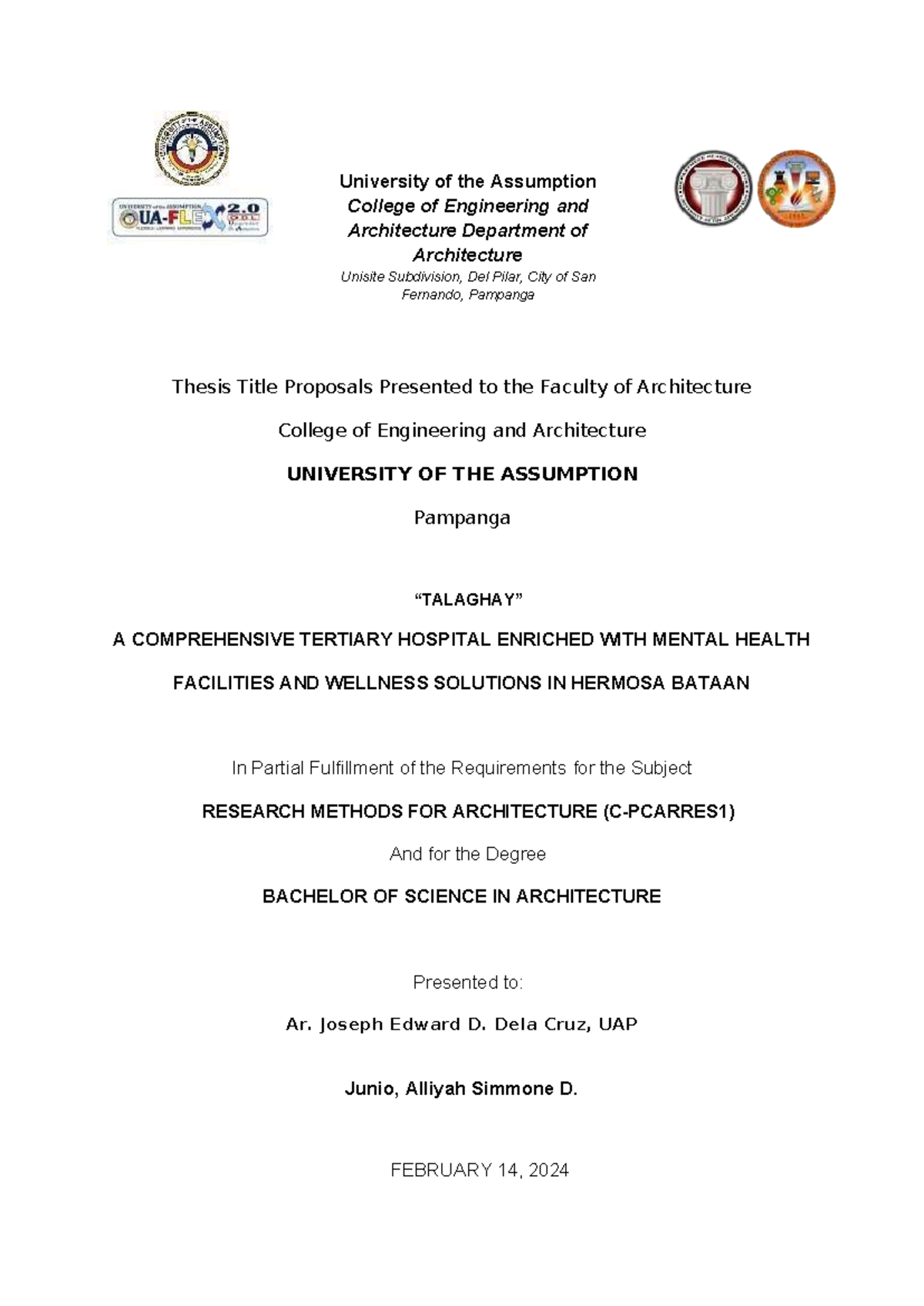 Manuscript chap 1-3 - Jose Rizals Novels - University of the Assumption ...