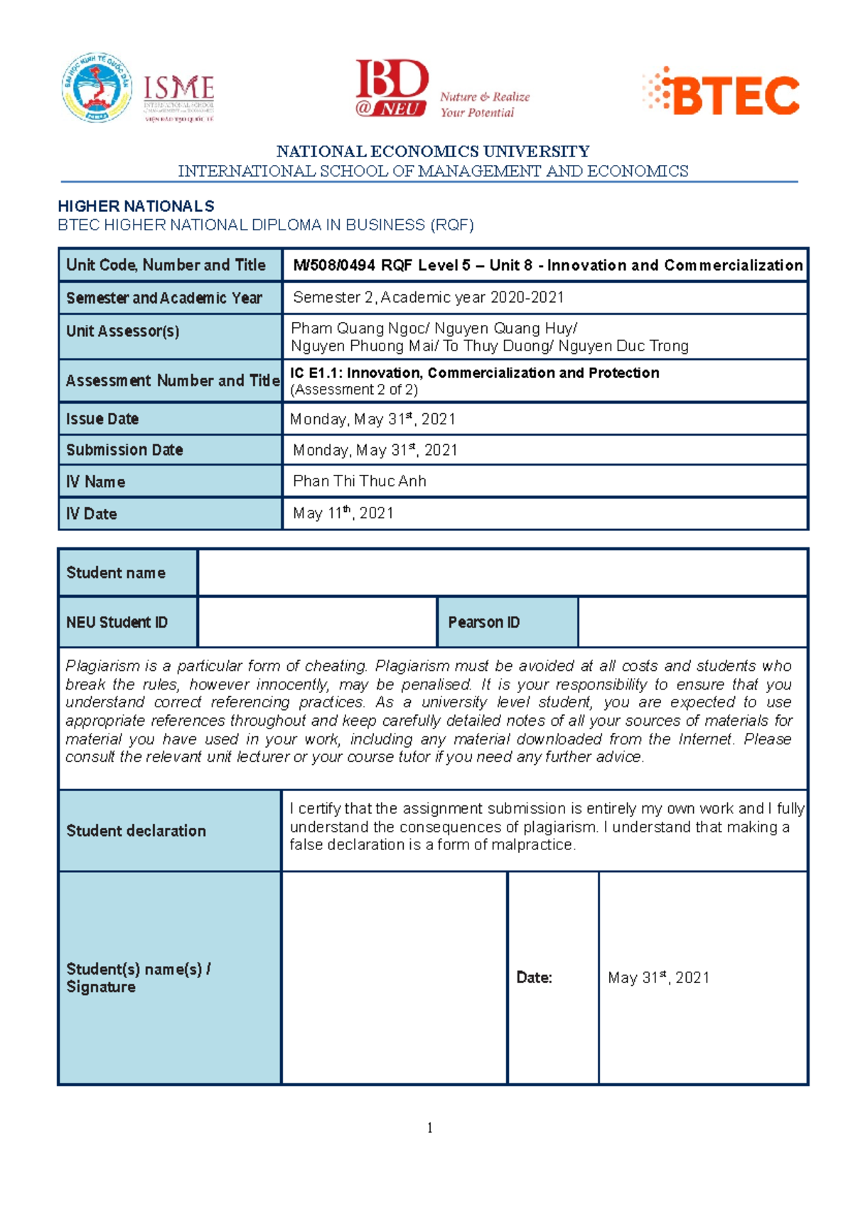 IC-2021-Exam Test-01.-docx-final exam - NATIONAL ECONOMICS UNIVERSITY ...