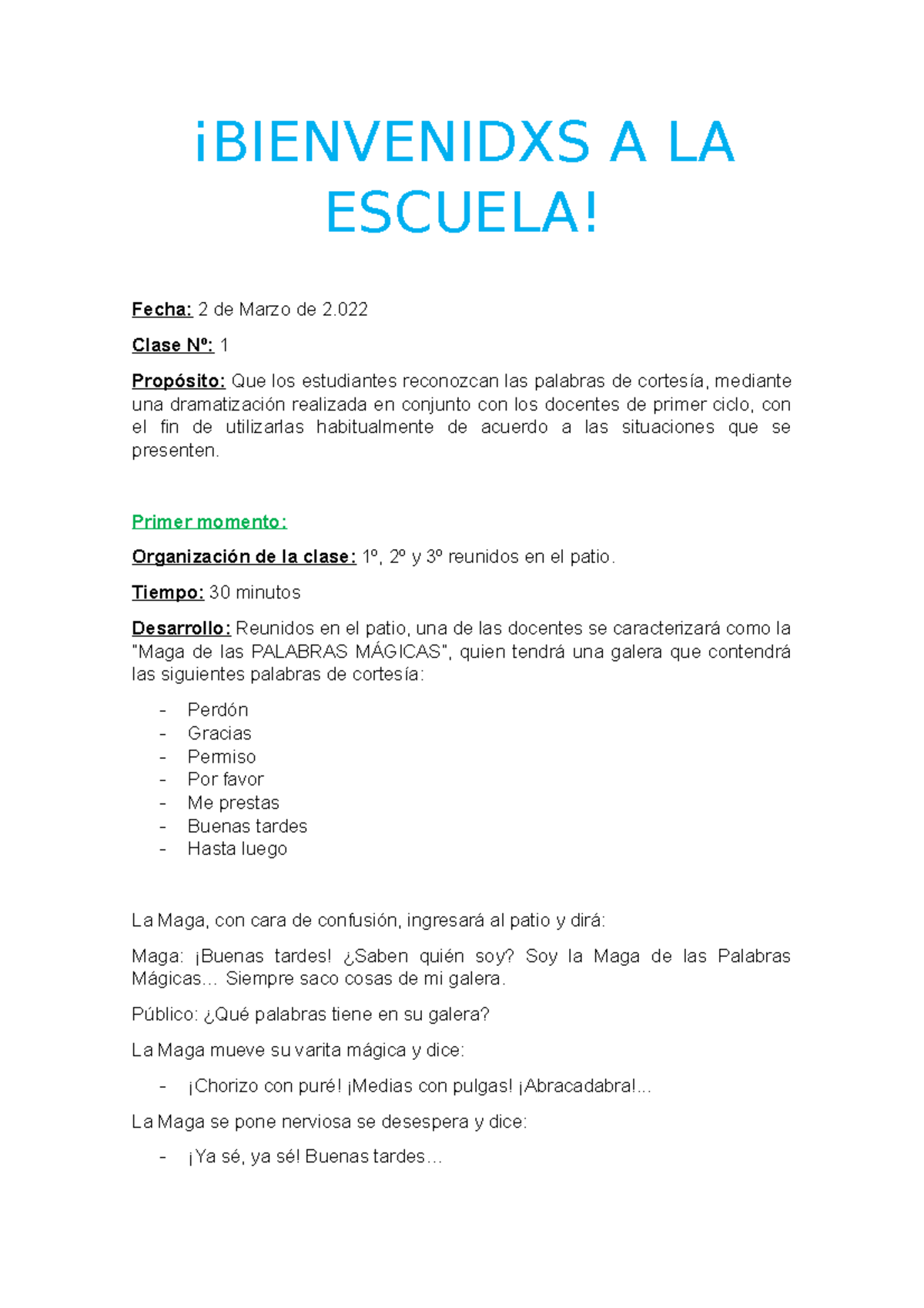 Bienvenidos ( Actividades Primera Semana) - ¡BIENVENIDXS A LA ESCUELA ...