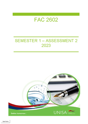 FAC2601 Assessment 1 S2 QR Final - Assessment 01/2/ Financial ...