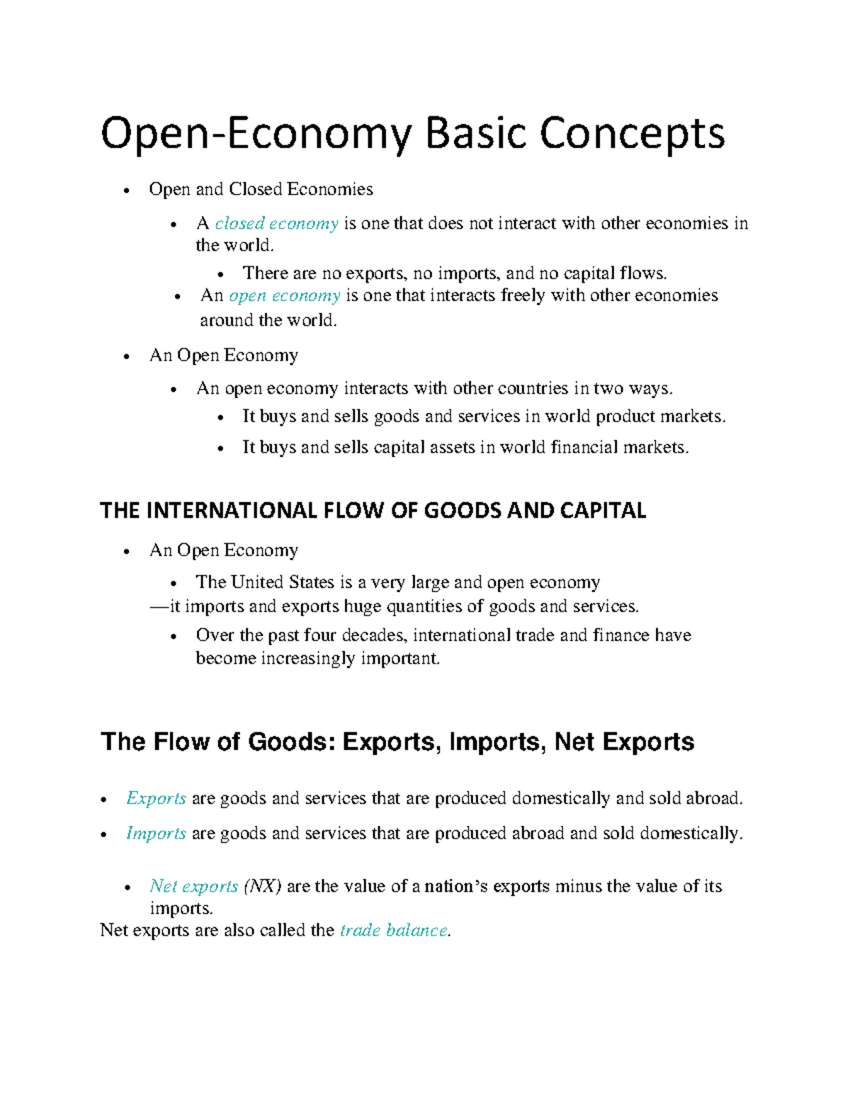 Open Economy Basic Concepts - Open-Economy Basic Concepts Open and ...