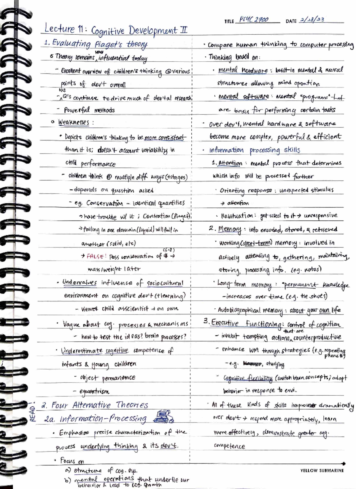 Child psych notes week 7 23sp - PSYC 2700 - Studocu