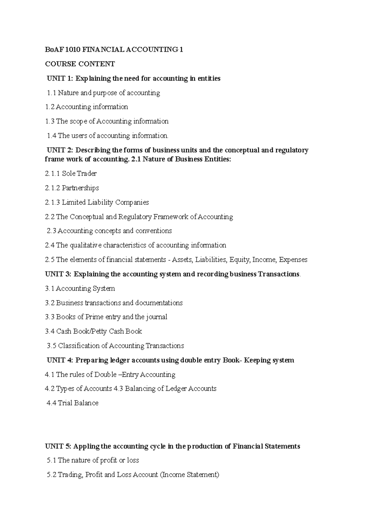 BOAF 1060 Class Notes Financial Account - BoAF 1010 FINANCIAL ...