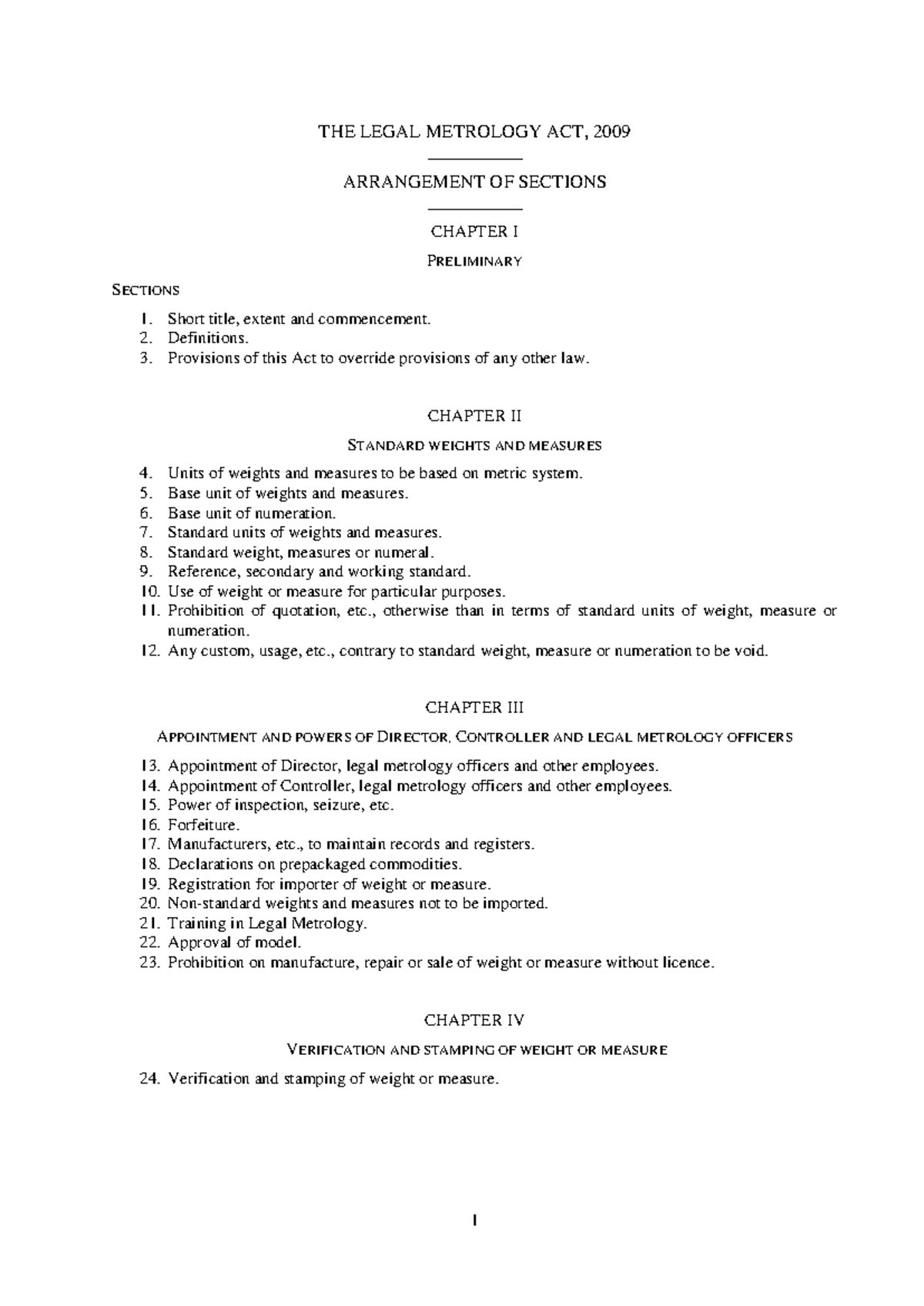 Legal metrology act 2009 - THE LEGAL METROLOGY ACT, 2009 ...
