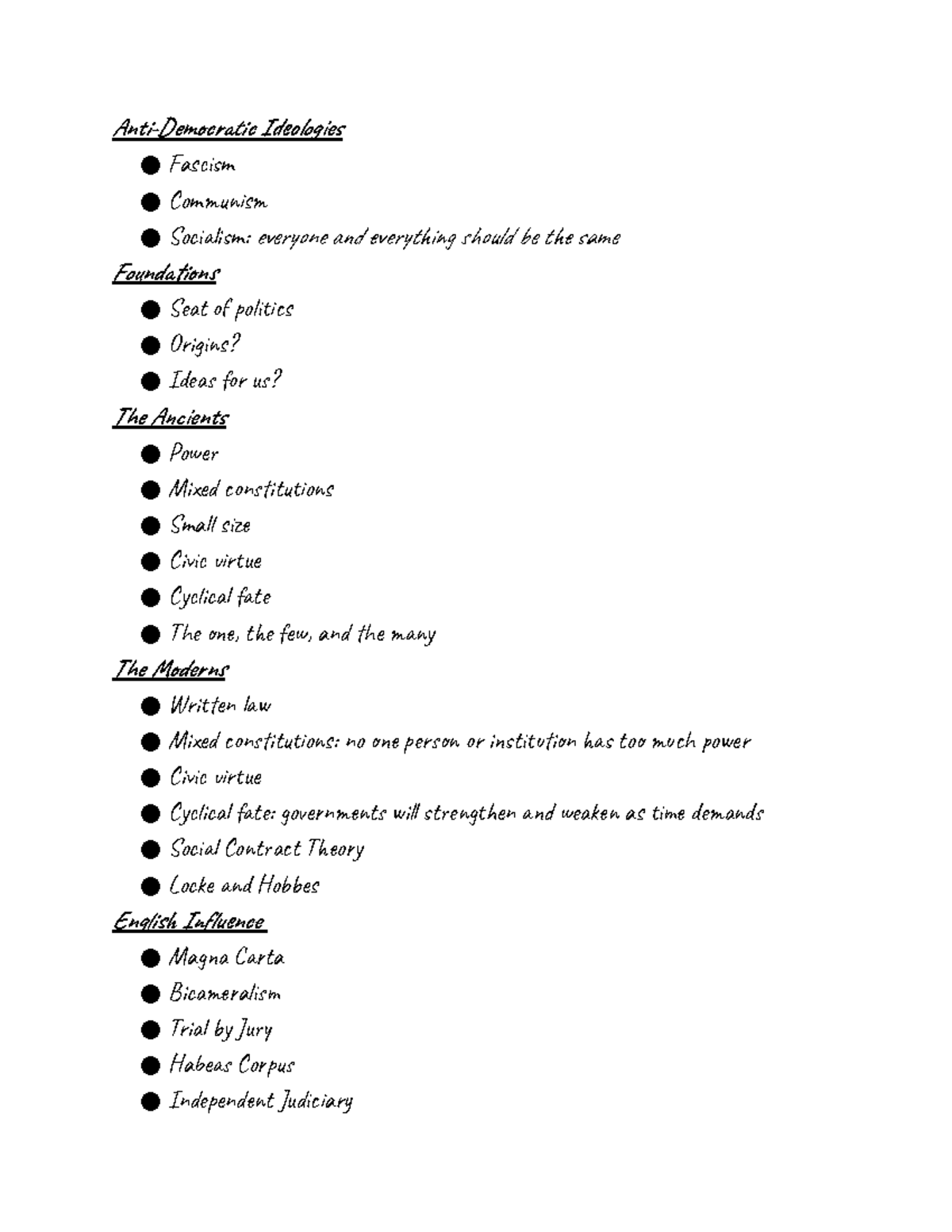 Pols-2305 - Lecture notes 1-5 - Ideologies Fascism Communism Socialism ...