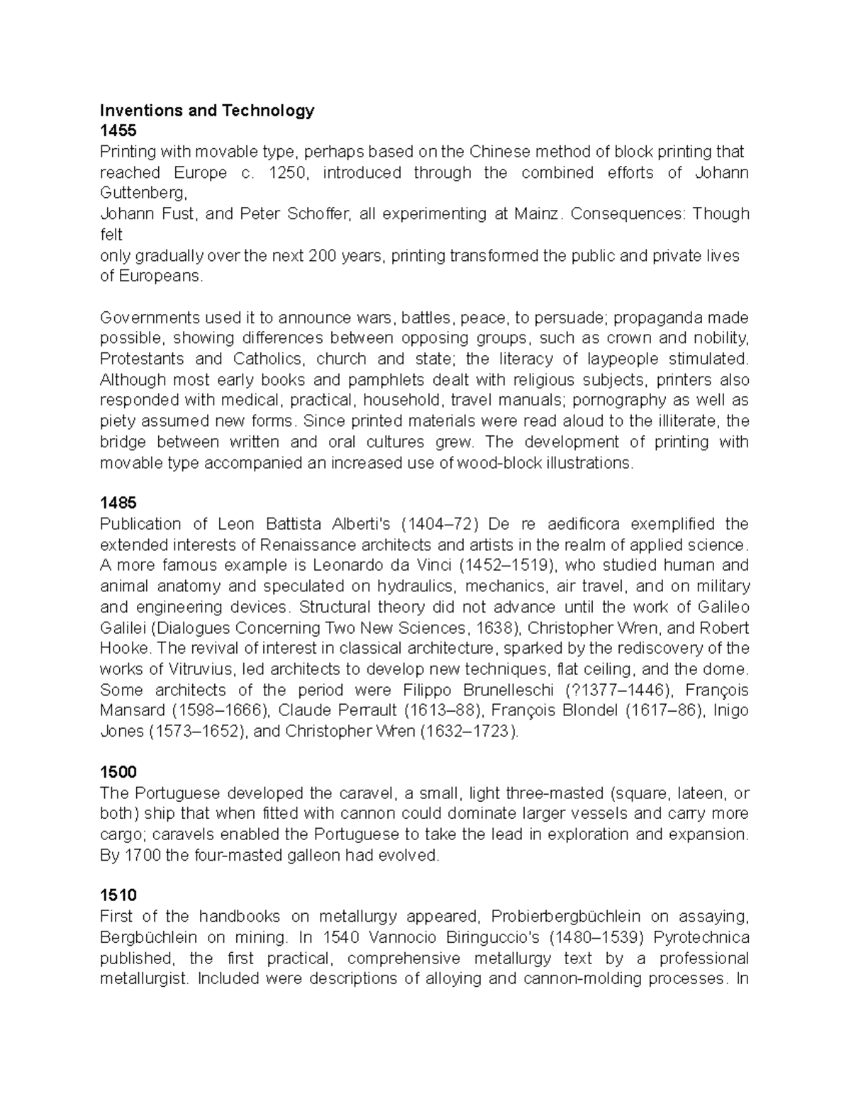 Inventions and Technology Intellectual Developments - Inventions and ...