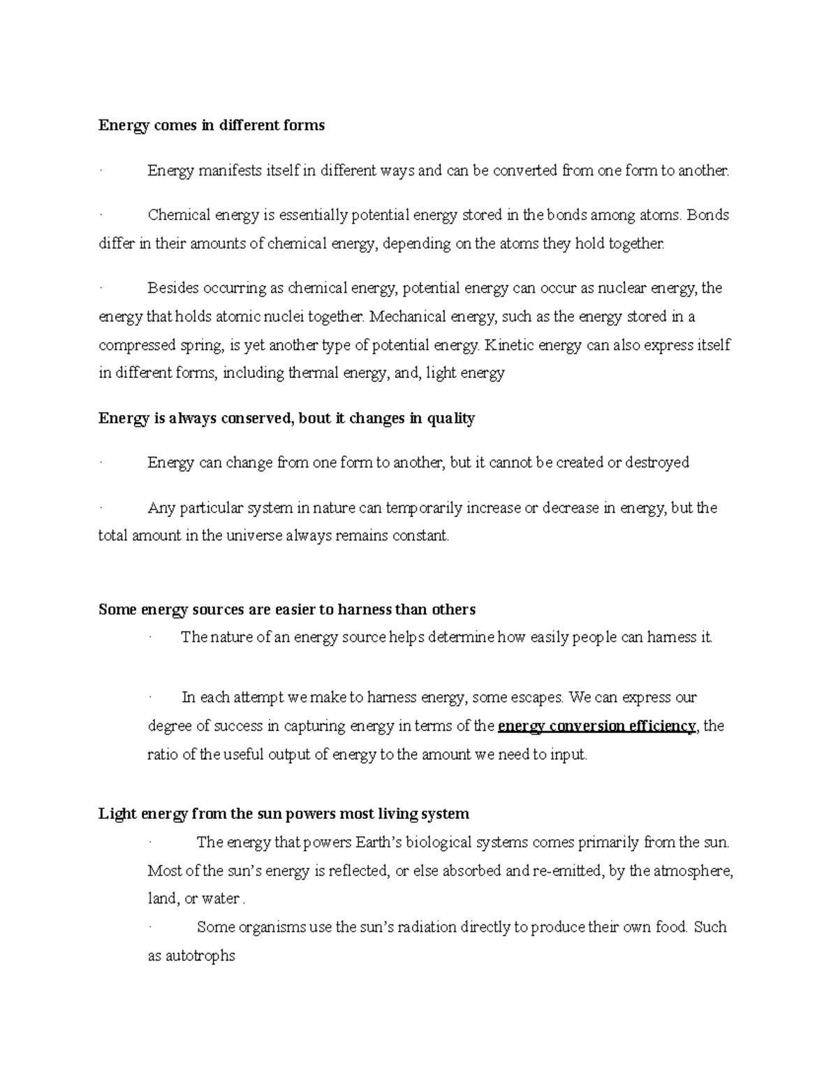 The forms of energy and how they come - Energy comes in different forms ...