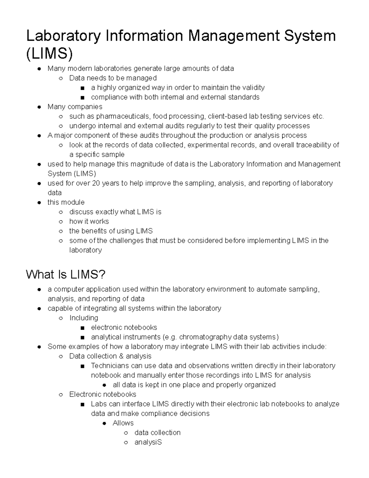 Documentation and Record Keeping Pt. 1.6 - Laboratory Information ...