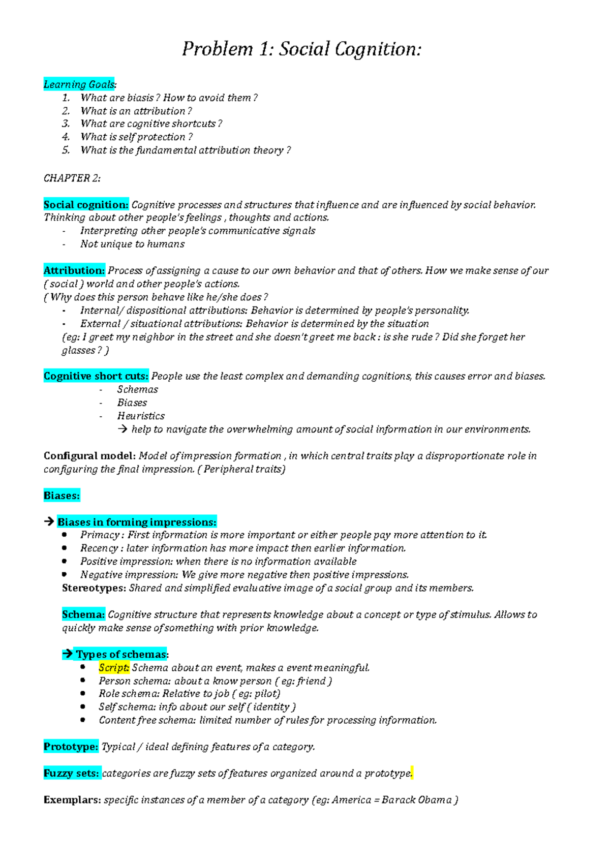 Problem 1 - Social cognition - Problem 1: Social Cognition: Learning ...