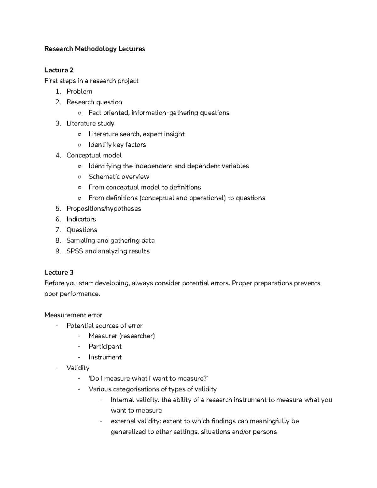 Research Methodology Lectures 2 + 3 - Research Methodology Lectures ...