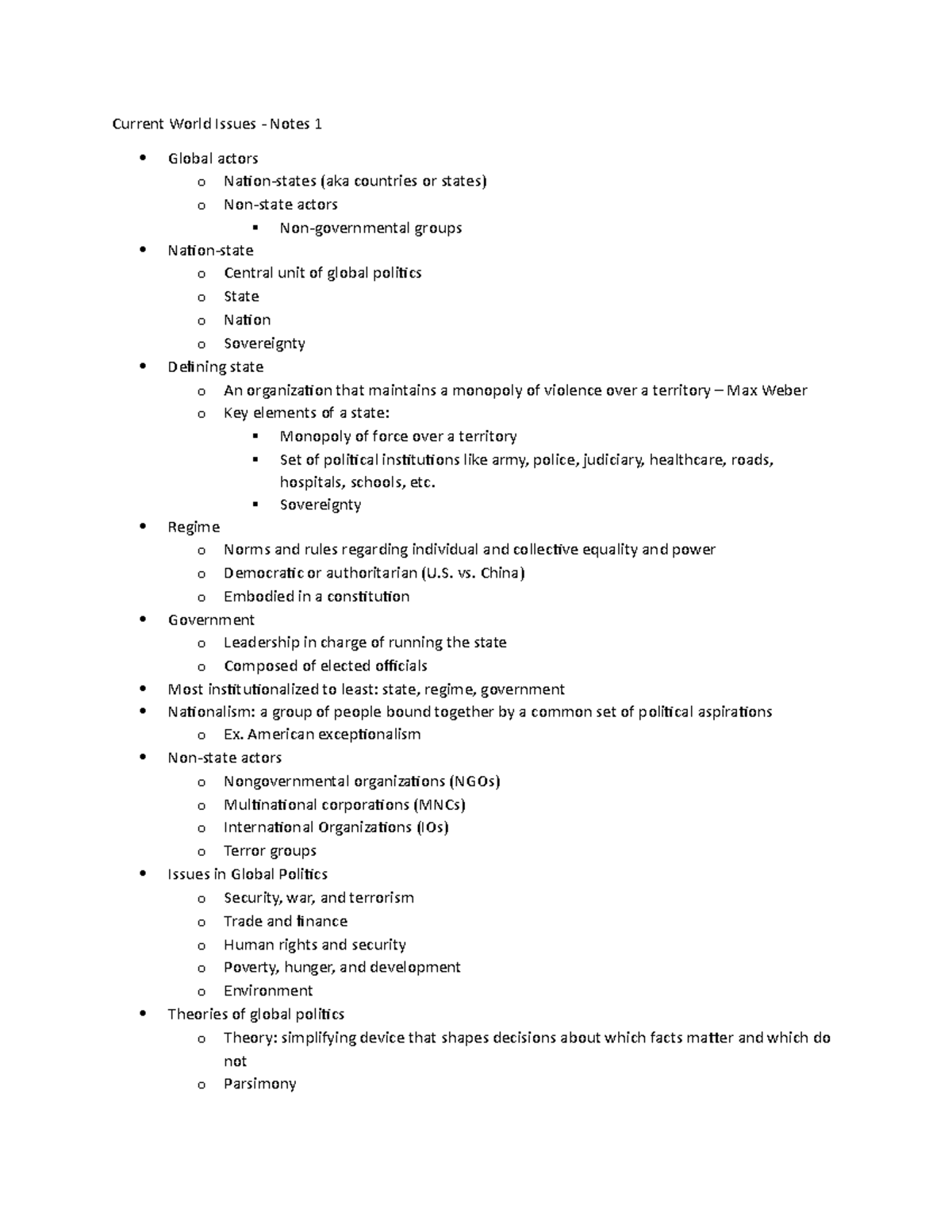 Current World Issues - Sovereignty Regime o Norms and rules regarding ...