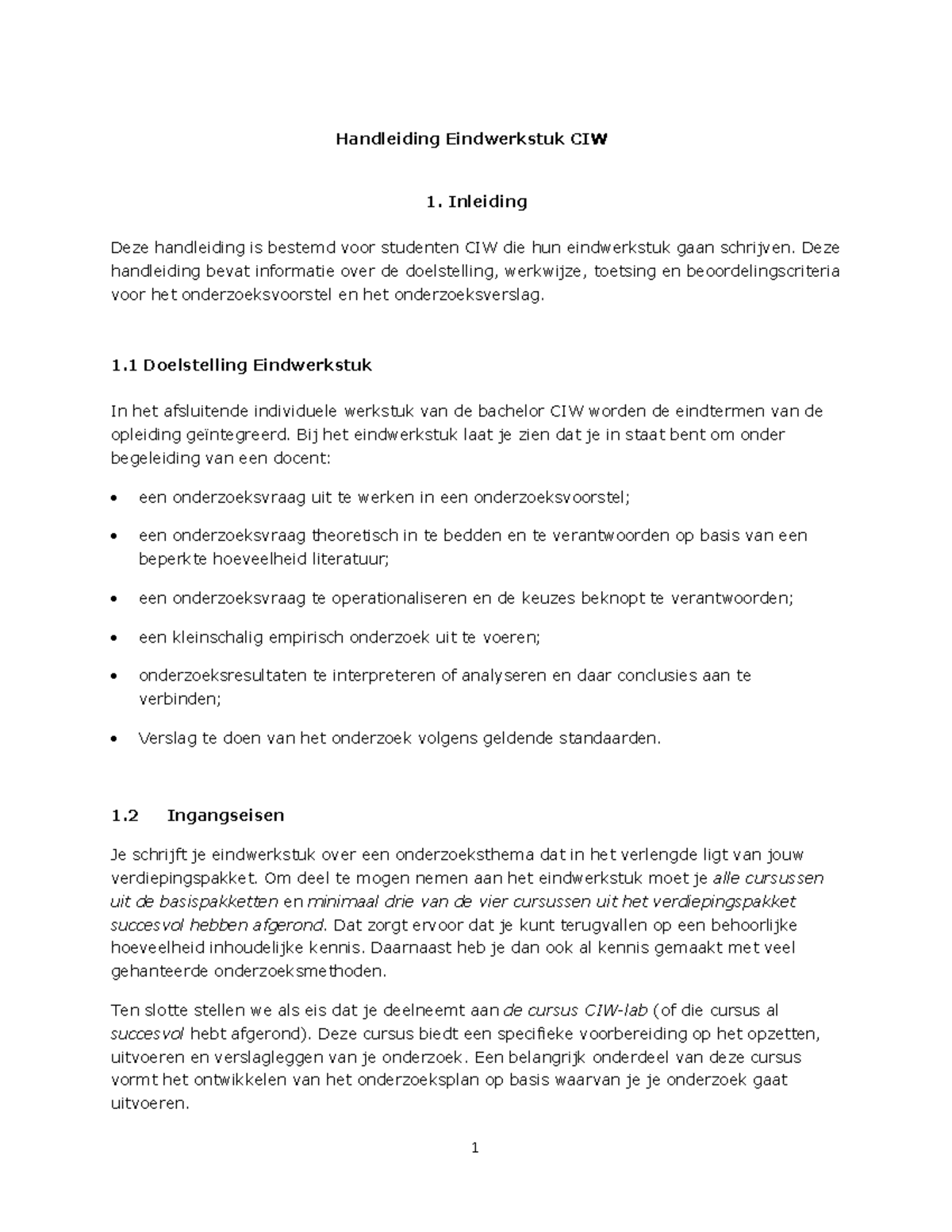 Studentenhandleiding Eindwerkstuk CIW 2223 - Handleiding Eindwerkstuk ...