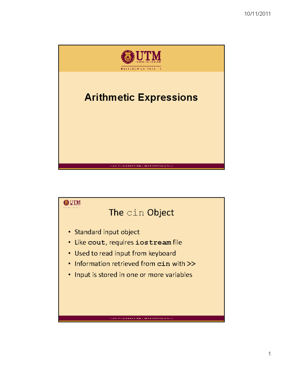 Arithmetic - The Object Standard input object Like , requires - Studocu