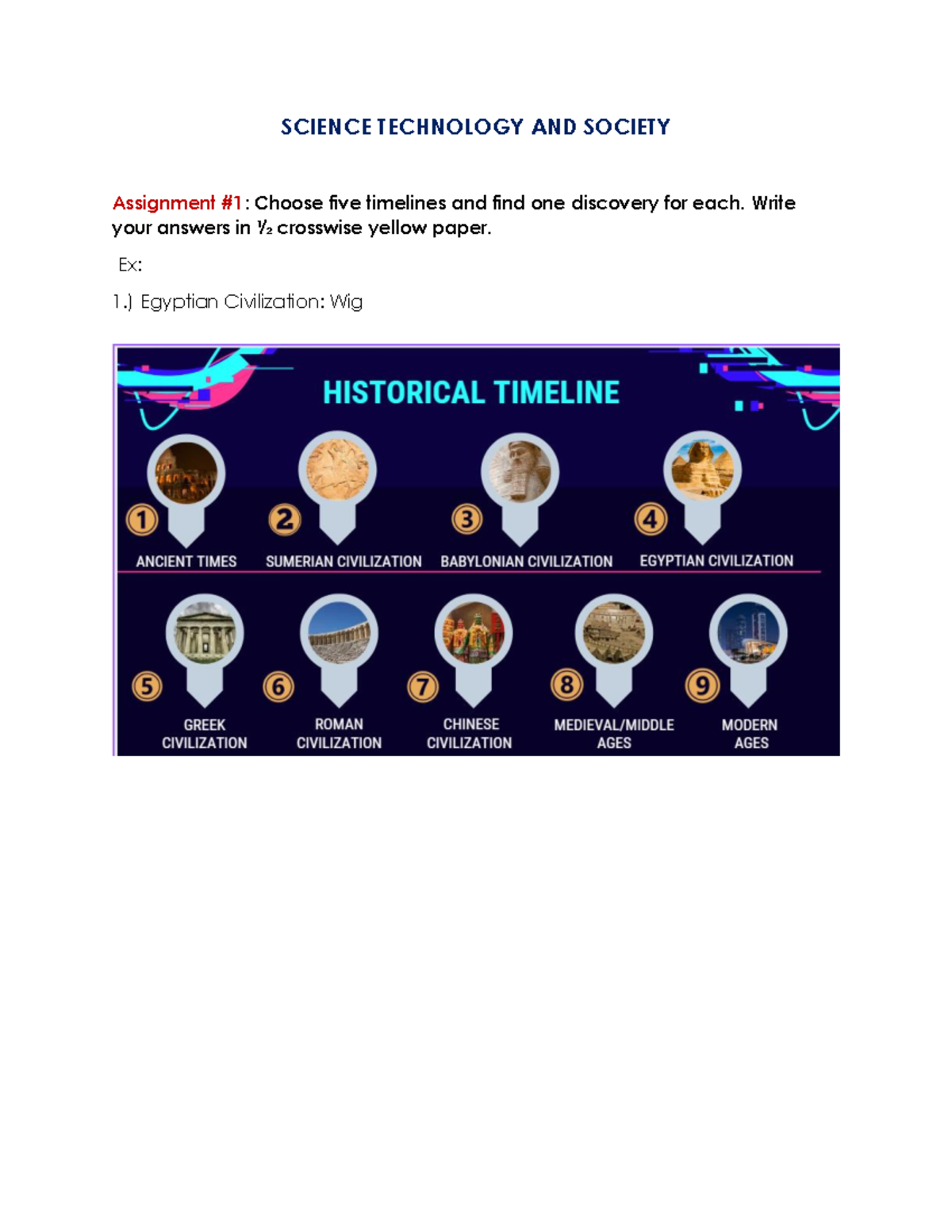 Assignment 1 STS - Science, Technology and Society - SCIENCE TECHNOLOGY ...