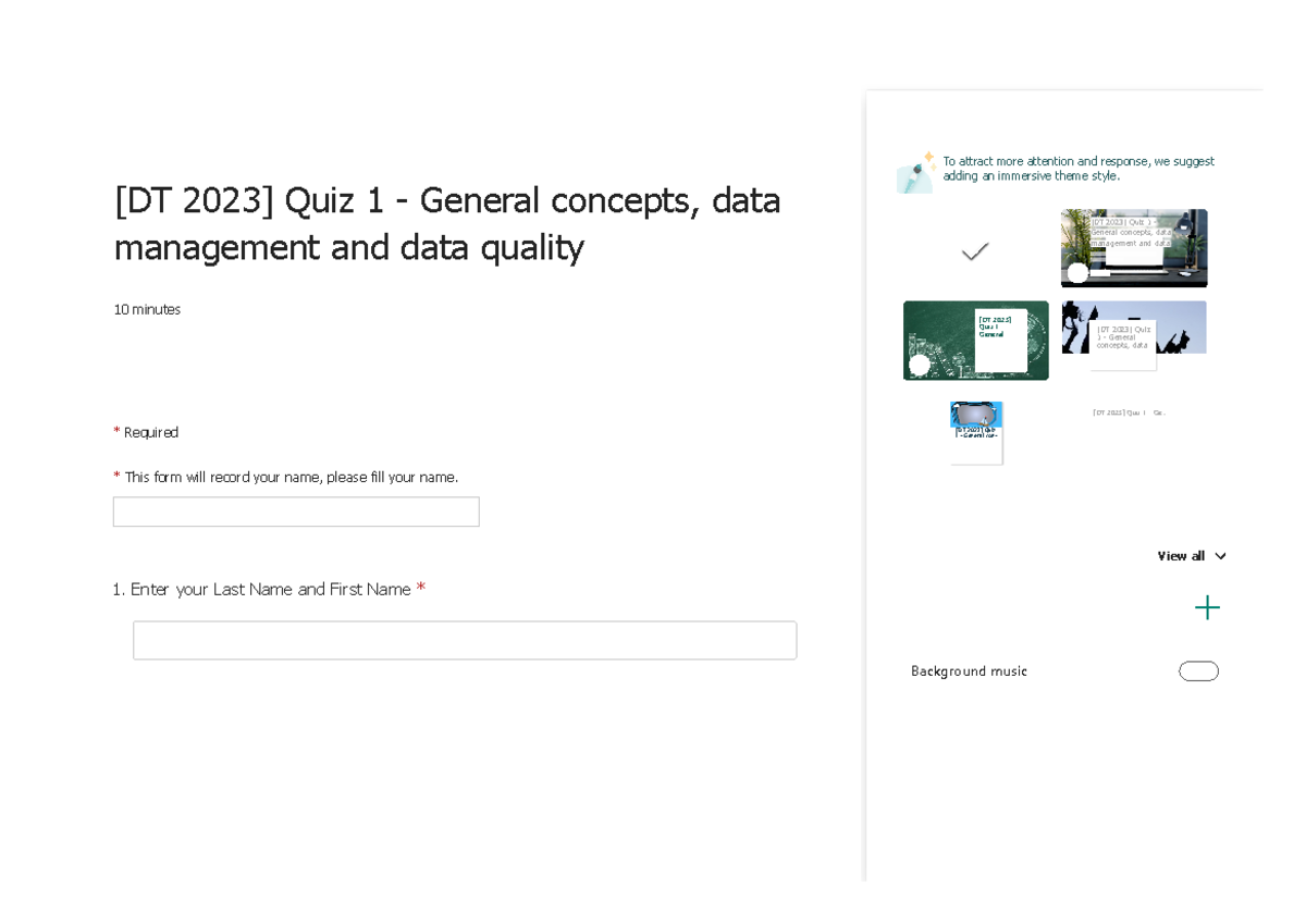 [DT 2023] Quiz 1 - General concepts, data management and data quality ...