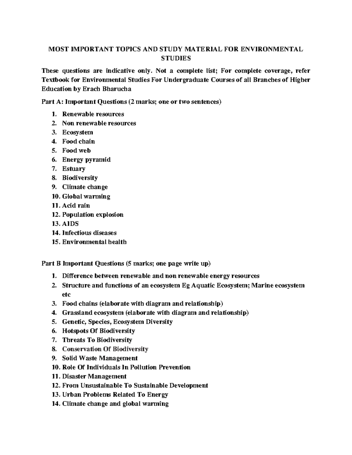 EVS Material 2 - MOST IMPORTANT TOPICS AND STUDY MATERIAL FOR ...
