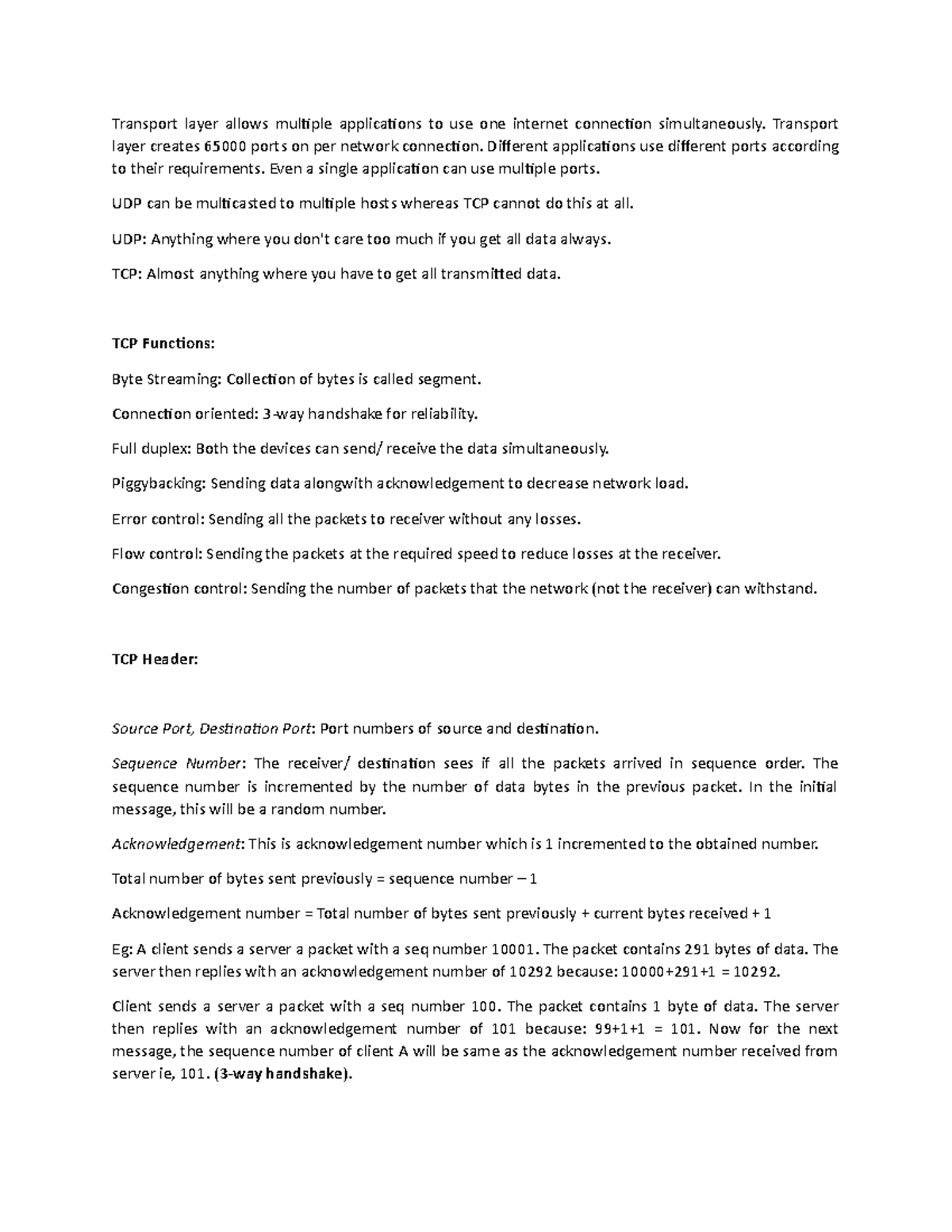 04 Tcp Tcp Transport Layer Allows Multiple Applications To Use One