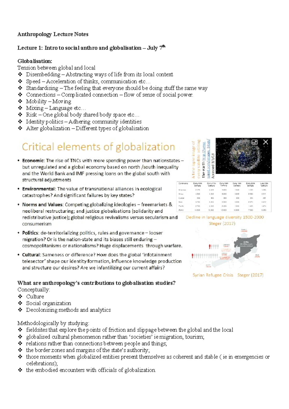 Anthropology Lecture Notes - Anthropology, Culture and Society ...