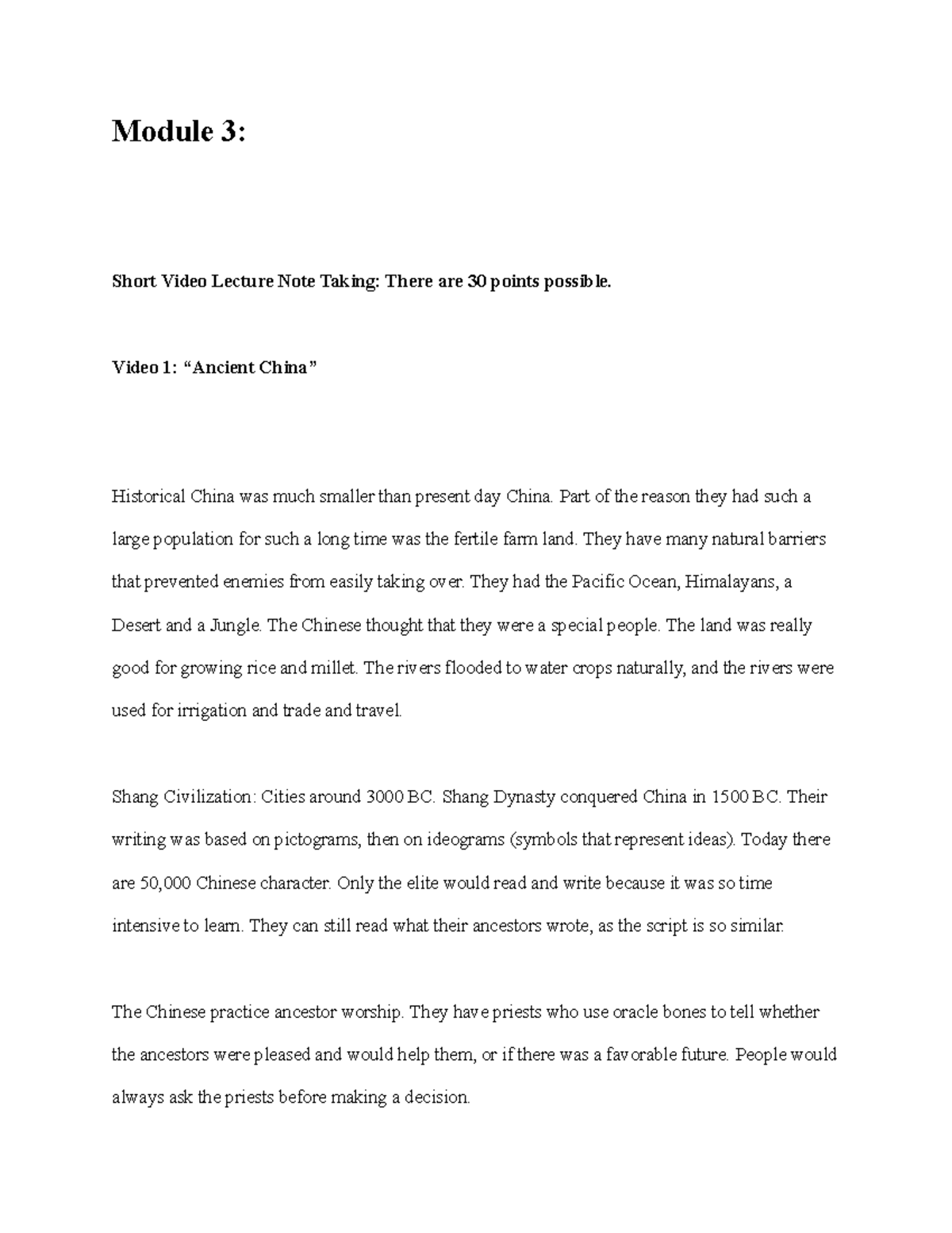 Lesson 3 - Week HW - Module 3: Short Video Lecture Note Taking: There ...