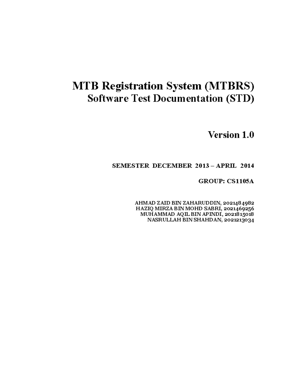 Mtbrs STD - This is lecture notes - MTB Registration System (MTBRS ...