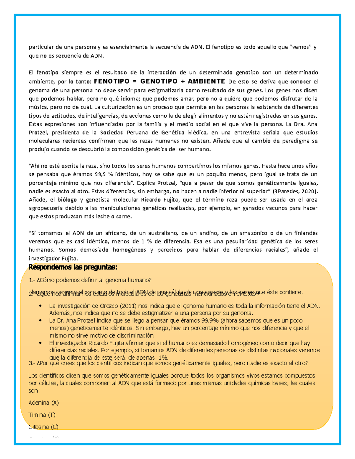 Adn cta - adn - particular de una persona y es esencialmente la ...