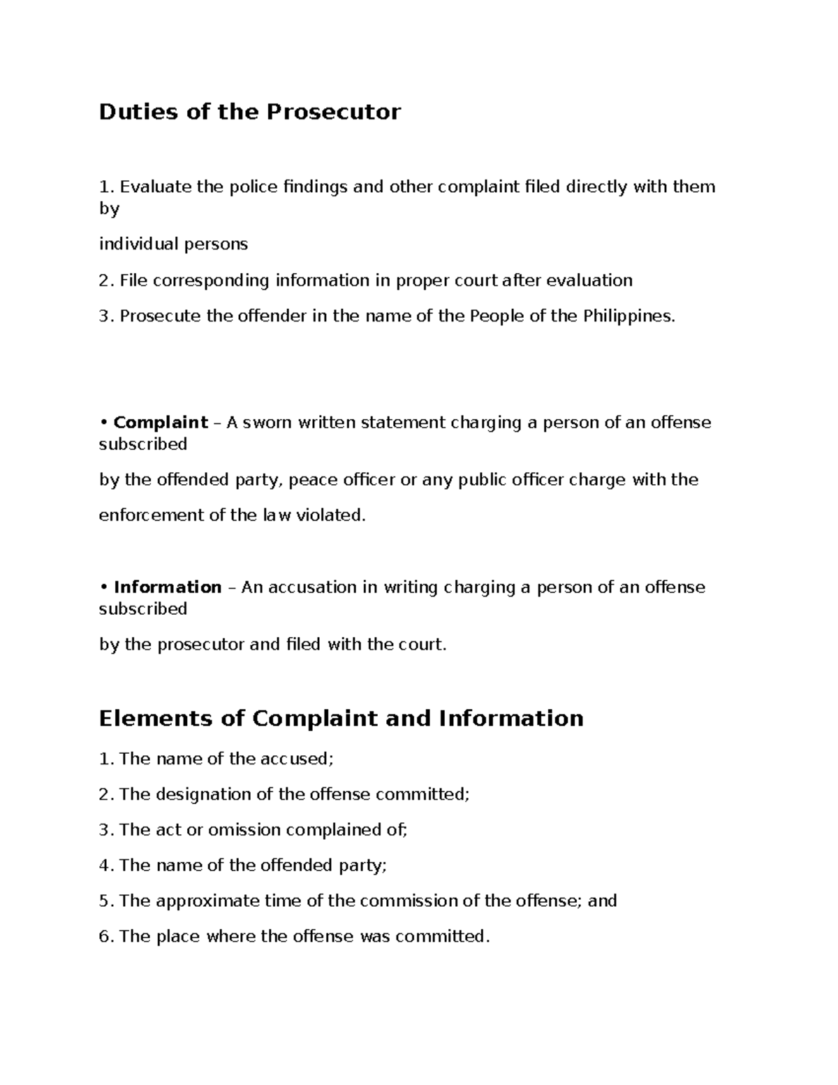 PCJS Duties of the P-WPS Office - Duties of the Prosecutor Evaluate the ...