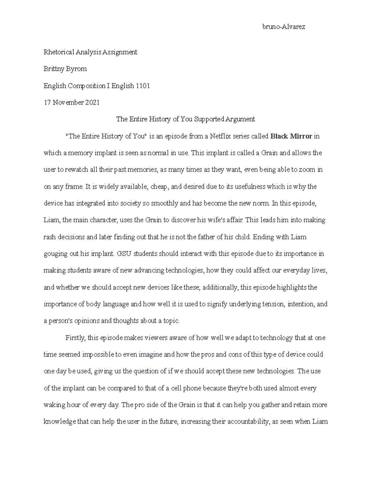 Rhetorical Analysis sub - Rhetorical Analysis Assignment Brittny Byrom ...