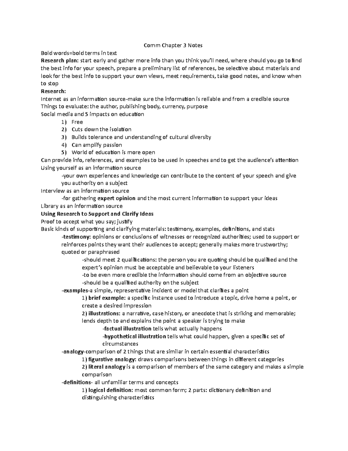 Comm Chapter 3 Notes - Comm Chapter 3 Notes Bold words=bold terms in ...