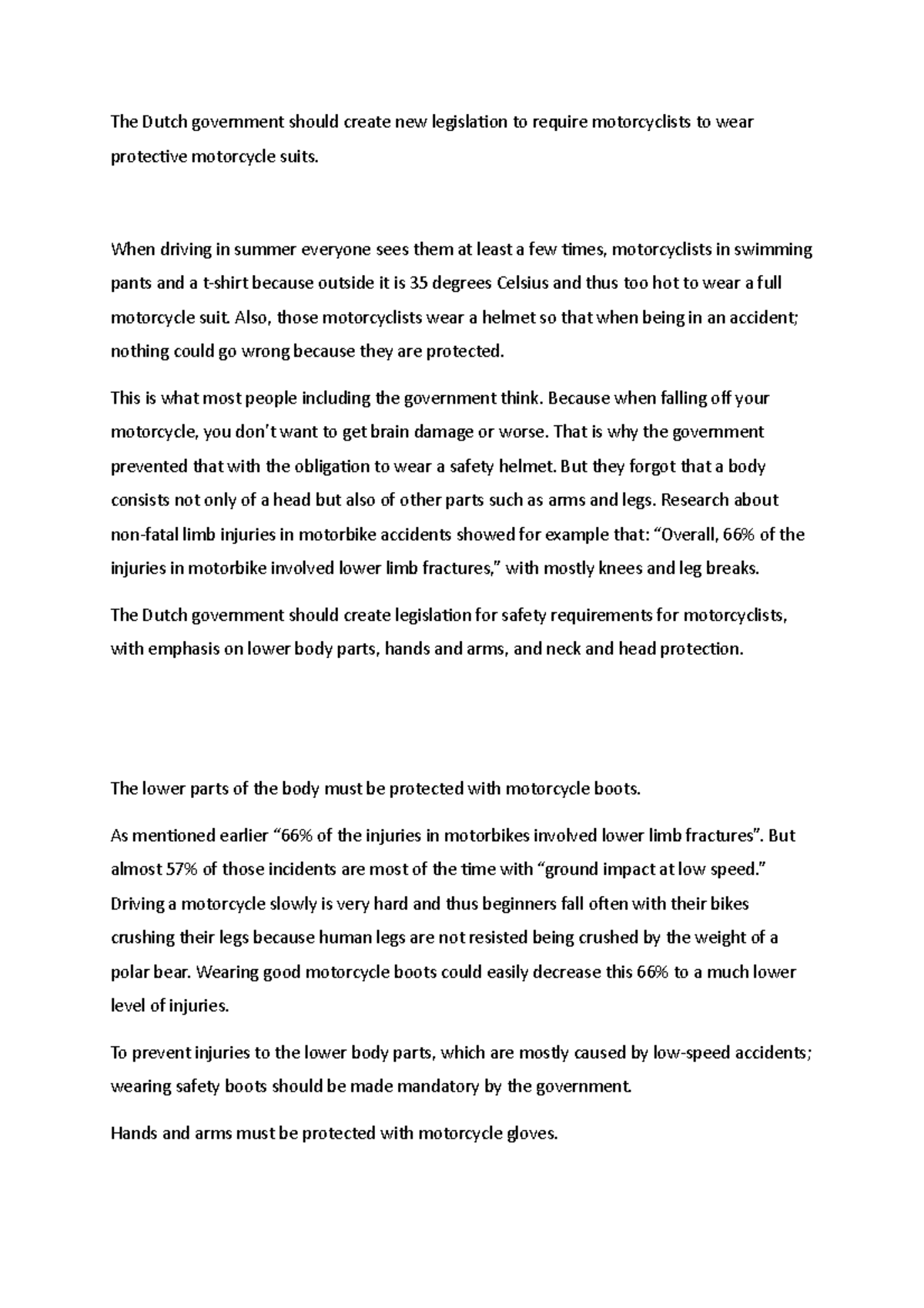 Argumentation speech - ... - The Dutch government should create new ...